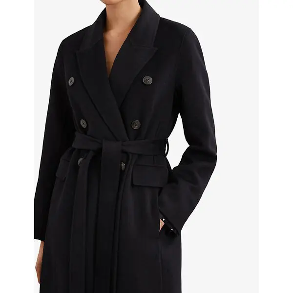 REISS Brogan Double-breasted Wool-blend Coat