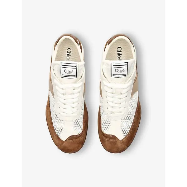 Chloé Kick Brand-patch Low-top Suede Trainers - Brown/oth