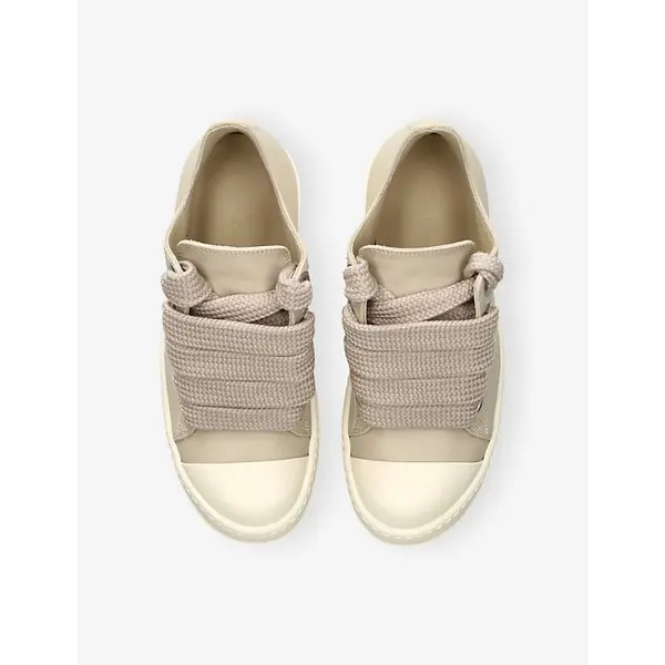 Rick Owens Jumbo Lace Low Leather Trainers - Bone