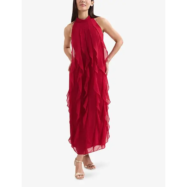PHASE EIGHT Ruffled Chiffon Maxi Dress