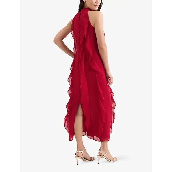 PHASE EIGHT Ruffled Chiffon Maxi Dress