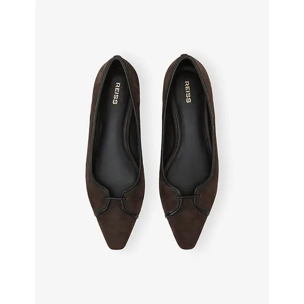 REISS Evelyn Suede Ballet Flats