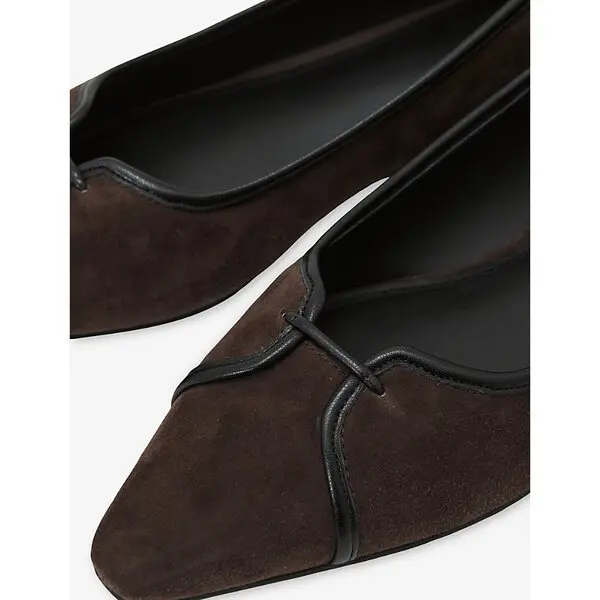 REISS Evelyn Suede Ballet Flats