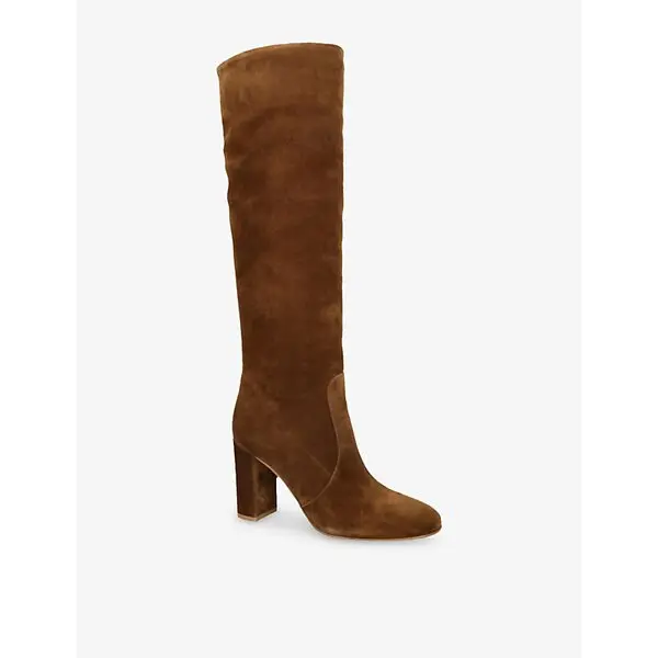 GIANVITO ROSSI Glen 85 Heeled Suede Knee-high Boots