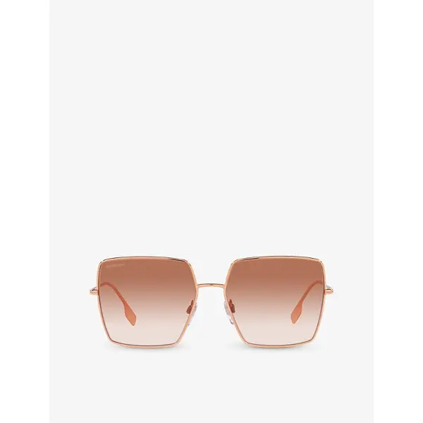 Burberry Be3133 Daphne Square-frame Sunglasses - Gold
