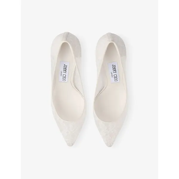 JIMMY CHOO Romy 85 Lace Pumps - Ivory
