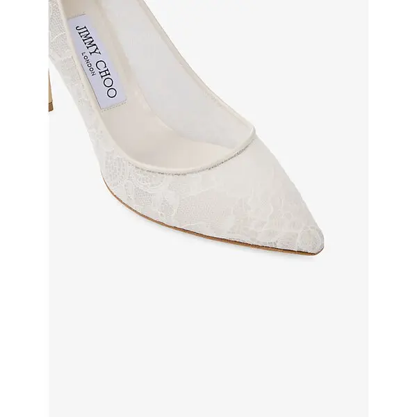 JIMMY CHOO Romy 85 Lace Pumps - Ivory