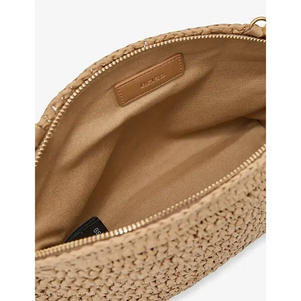 REISS Raffia Clutch Bag