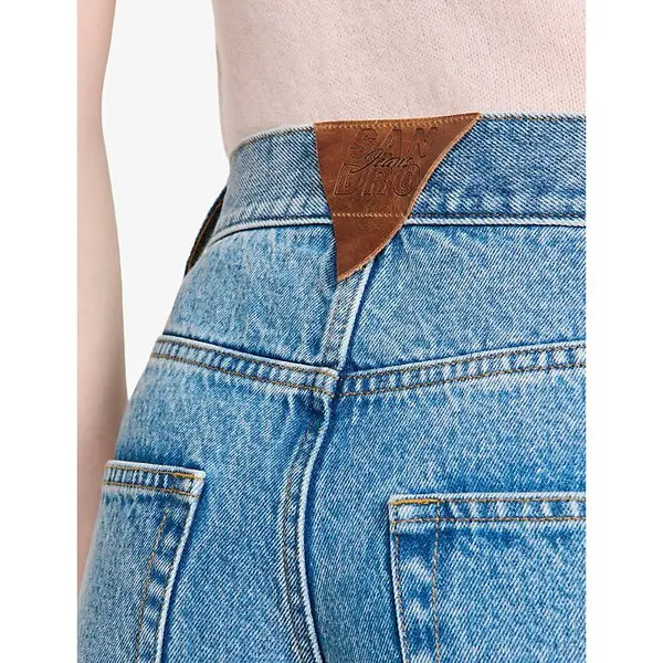 Sandro Wide-leg Faded Denim Jeans