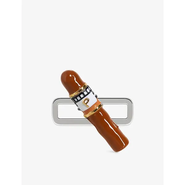 POUBEL Cigar Sterling And Enamel Charm - Silver