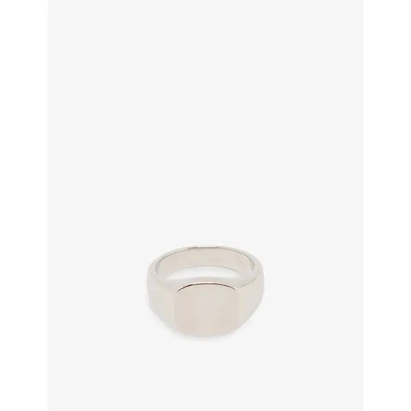SERGE DENIMES Polished Sterling Signet Ring - Silver