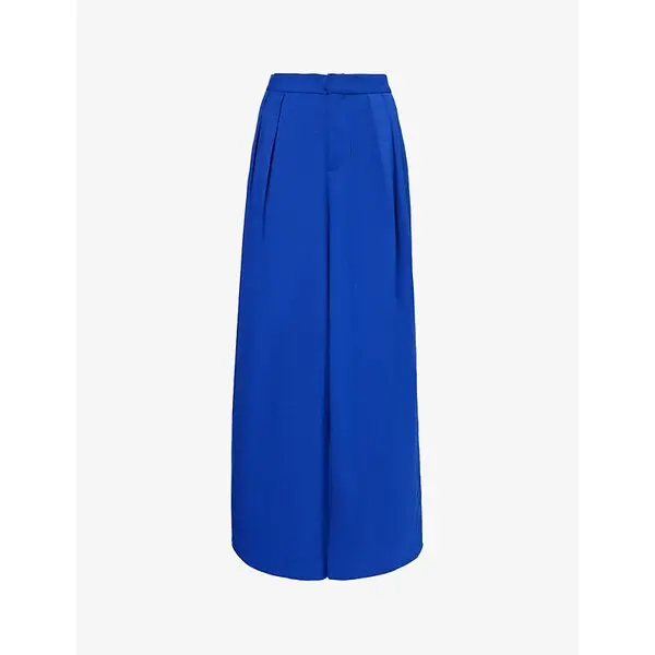 LEEM Pleated Wide-leg Stretch-woven Trousers