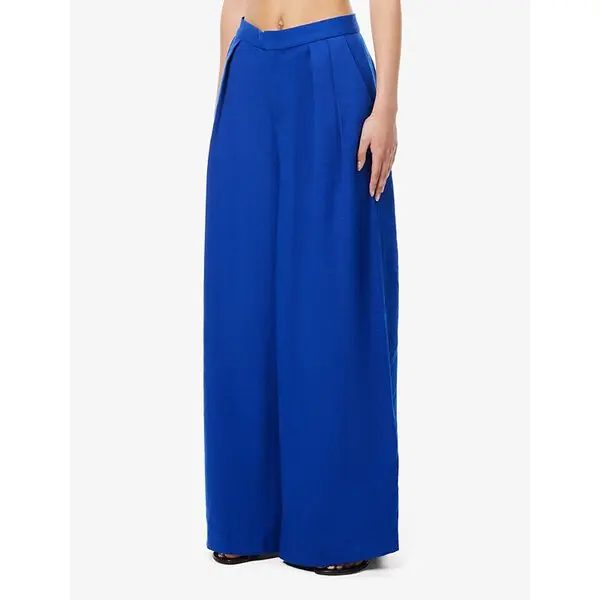 LEEM Pleated Wide-leg Stretch-woven Trousers