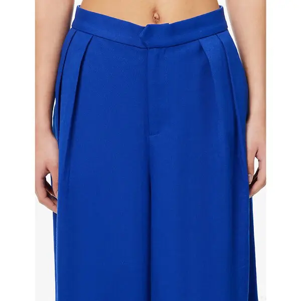LEEM Pleated Wide-leg Stretch-woven Trousers