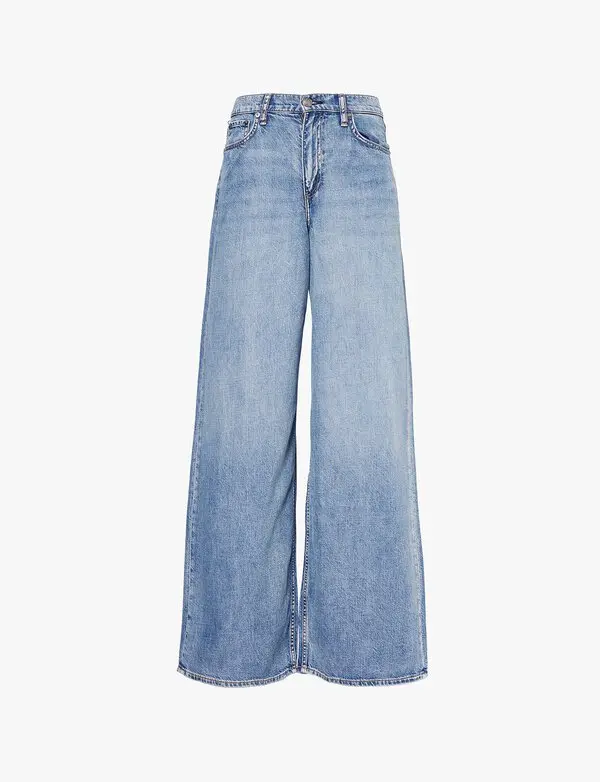 Rag & Bone Featherweight Sofie Wide-leg High-rise Denim-blend Jeans