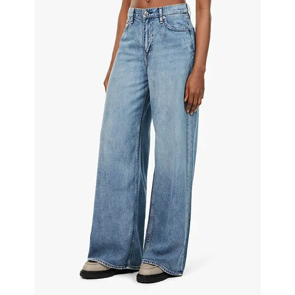Rag & Bone Featherweight Sofie Wide-leg High-rise Denim-blend Jeans
