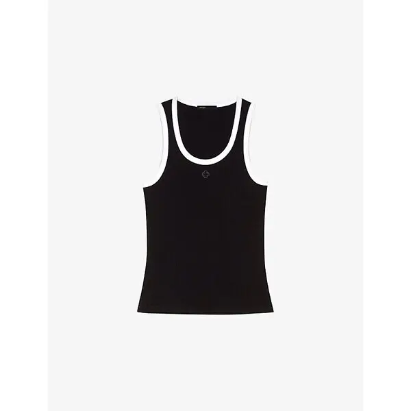 Maje Contrast-trim Ribbed Tank Top