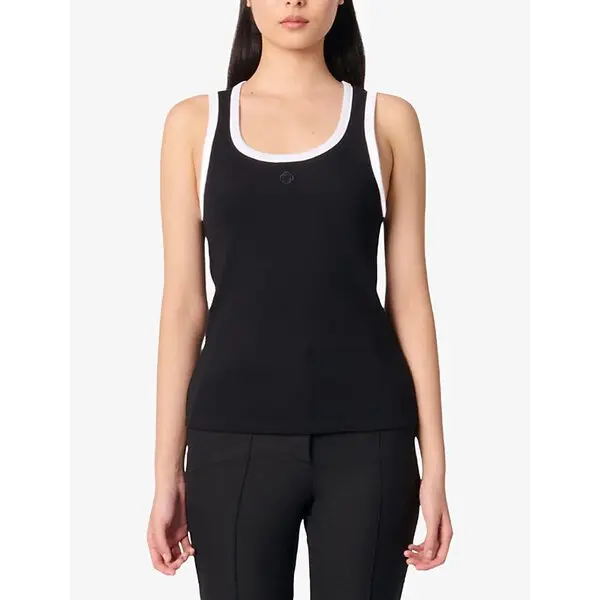 Maje Contrast-trim Ribbed Tank Top