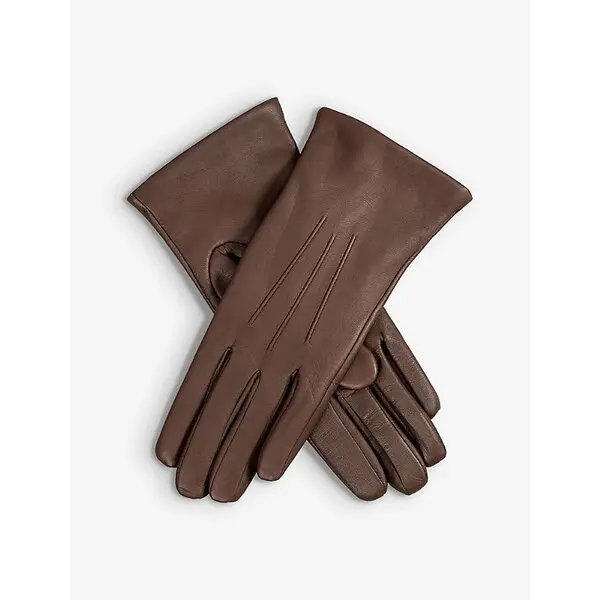 DENTS Maisie Cashmere-lined Touchscreen Leather Gloves - Mocca