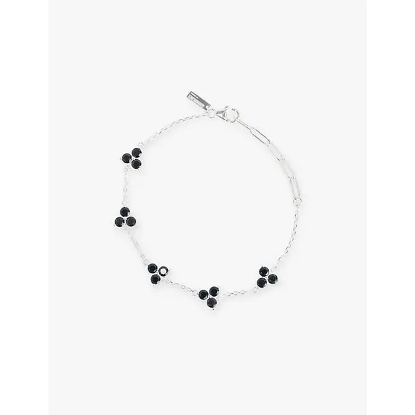 COMMONLINES Sterling Onyx And Cubic Zirconia Link Bracelet - Silver