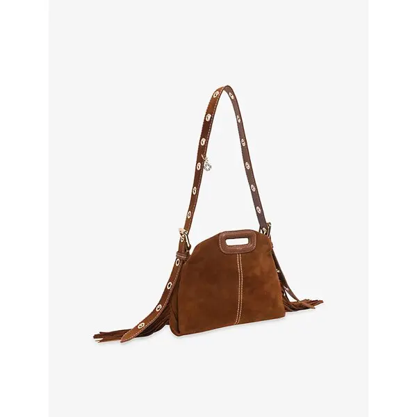 Maje Mini Suede Shoulder Bag - Brown