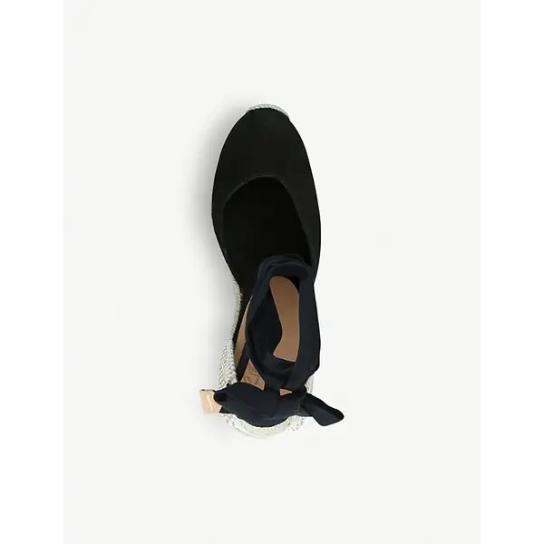 CastaÑer Carina Cotton-canvas Wedge Espadrilles - Black