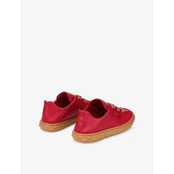 JIMMY CHOO Diamond Light Logo-embossed Leather Low-top Trainers