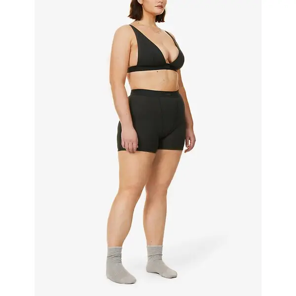 SKIMS High-rise Ribbed Stretch-cotton Boxers