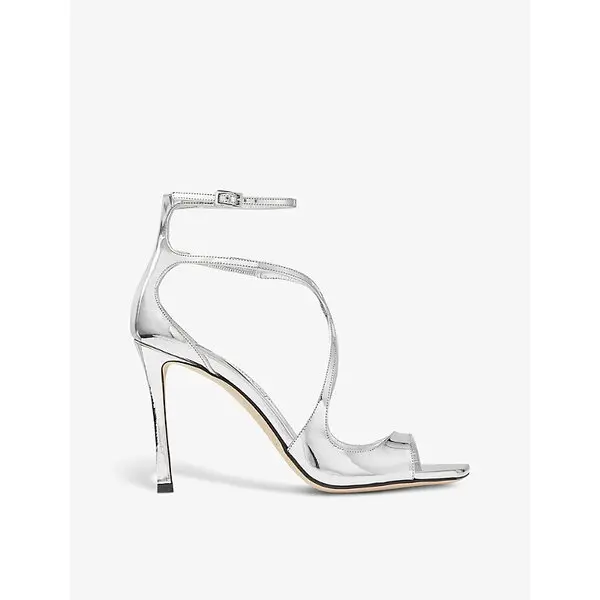 JIMMY CHOO Azia 95 Patent Leather High Heeled Sandals - Silver