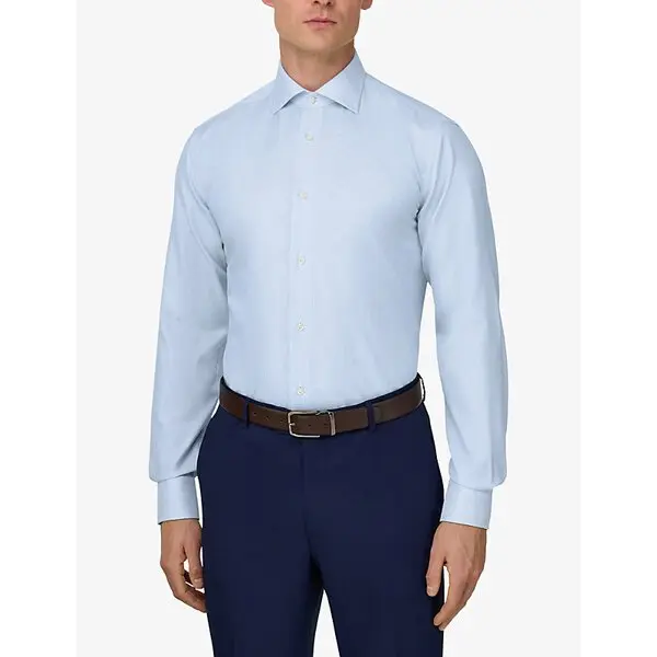 Boggi Milano Slim-fit Striped Cotton-twill Shirt