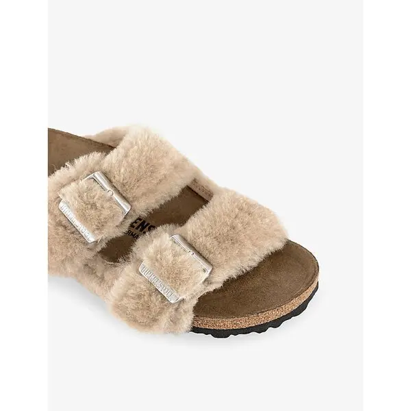 BIRKENSTOCK Arizona Suede And Shearling Sandals - Sandcastle
