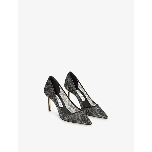 JIMMY CHOO Romy 85 Lace Pumps - Black