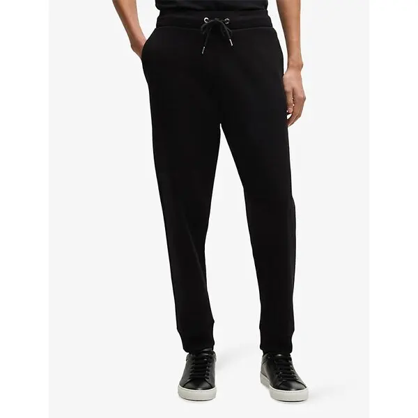 BOSS Drawstring-waist Slim-fit Tapered-leg Cotton-jersey Jogging Bottoms - Black