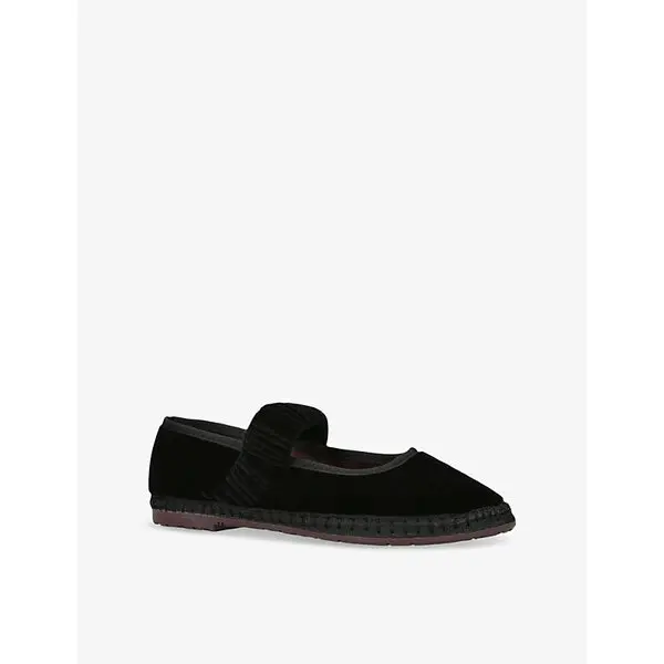 FLABELUS Mafalda Scrunched-strap Ballet Flats - Black