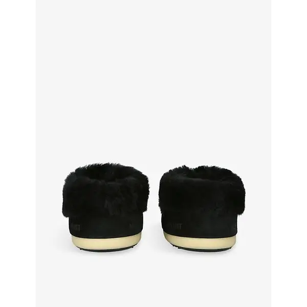 Moon Boot Evx Suede And Shearling Mules - Black/comb