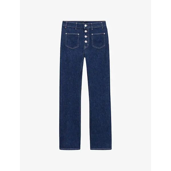 Maje Bootcut High-rise Jeans - Bleus