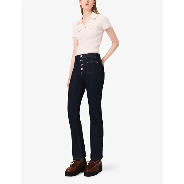 Maje Bootcut High-rise Jeans - Bleus
