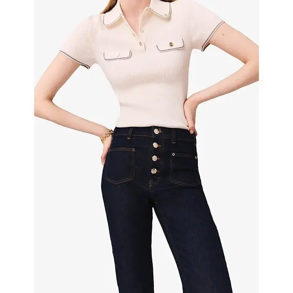 Maje Bootcut High-rise Jeans - Bleus