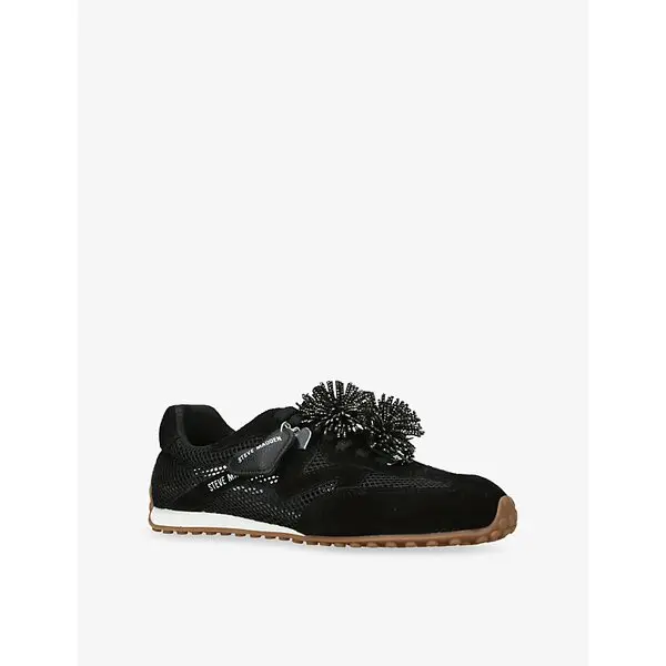 Steve Madden Coheart Faux-leather Trainers With Pom Detail