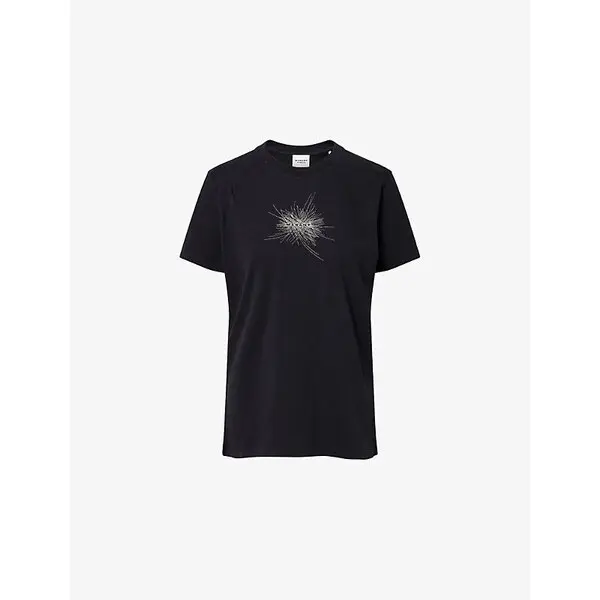 Isabel Marant Étoile Zoeline Embroidered Cotton-jersey T-shirt
