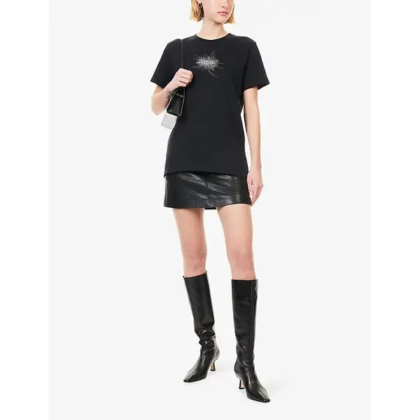 Isabel Marant Étoile Zoeline Embroidered Cotton-jersey T-shirt