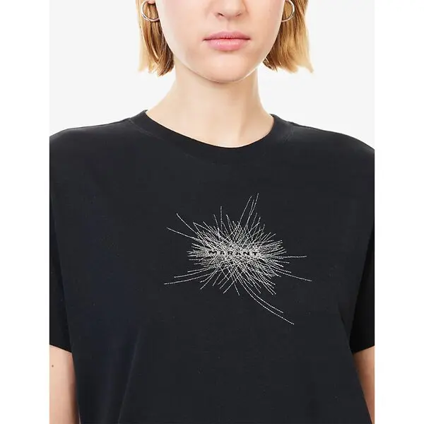Isabel Marant Étoile Zoeline Embroidered Cotton-jersey T-shirt