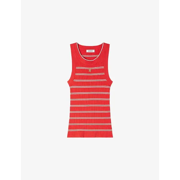Sandro Stripe-print Knitted Vest Top