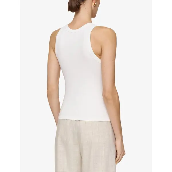 JOSEPH Ribbed Stretch-cotton Vest Top - White