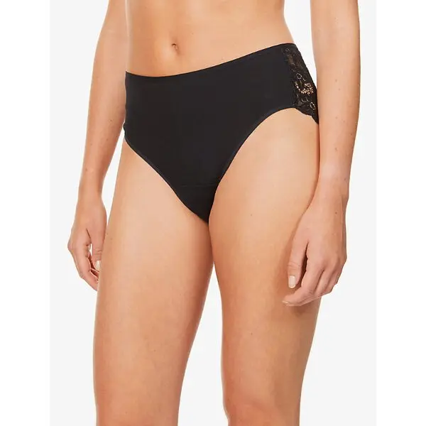 Hanro Moments Stretch-lace Maxi Briefs - Black