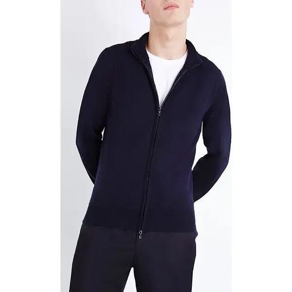 John Smedley Merino Wool Zip Cardigan