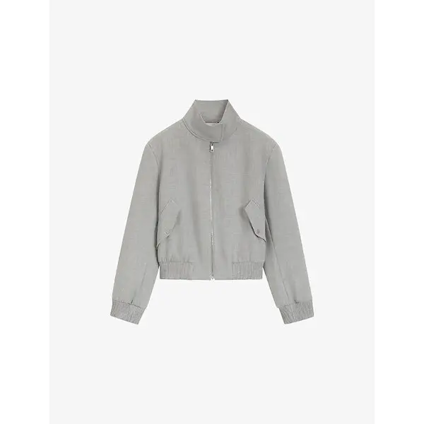 BOSS Cropped Stretch-woven Bomber Jacket