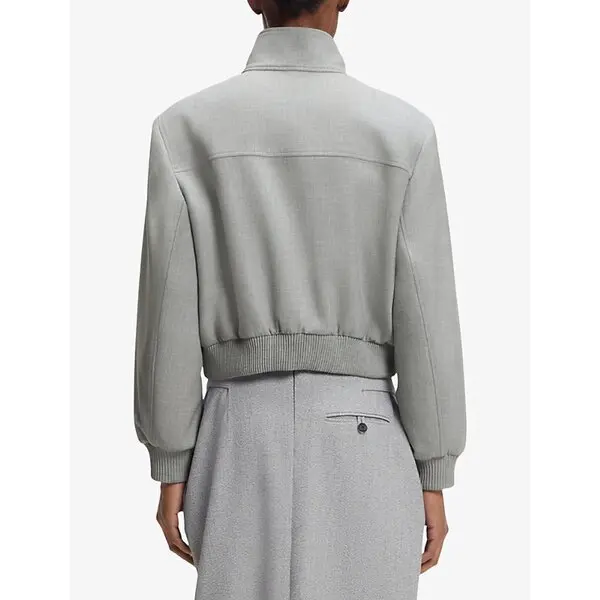 BOSS Cropped Stretch-woven Bomber Jacket