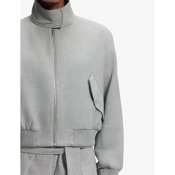 BOSS Cropped Stretch-woven Bomber Jacket