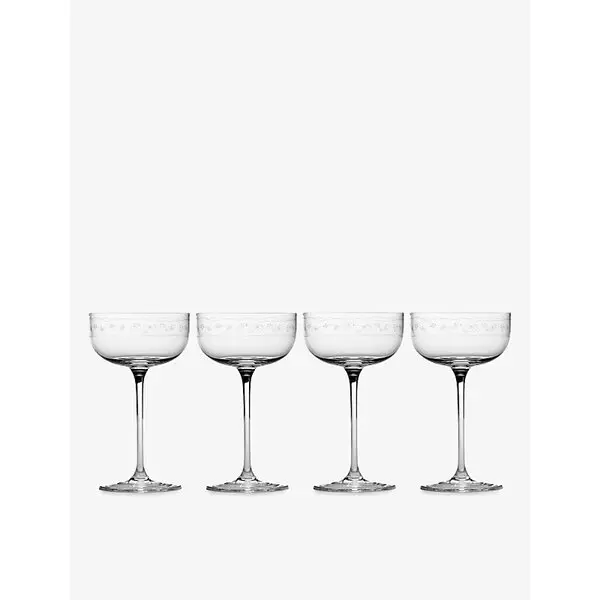 SERAX X Marni Midnight Flowers Champagne Coupe Glasses Set Of Four - Transparent